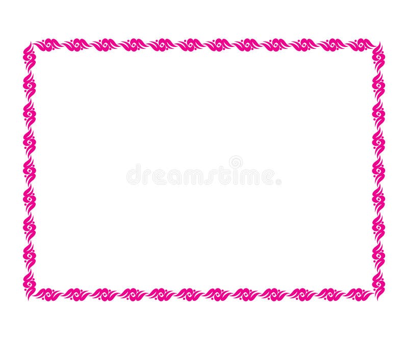 Abstract Artistic Creative Pink Floral Border Stock Vector ...