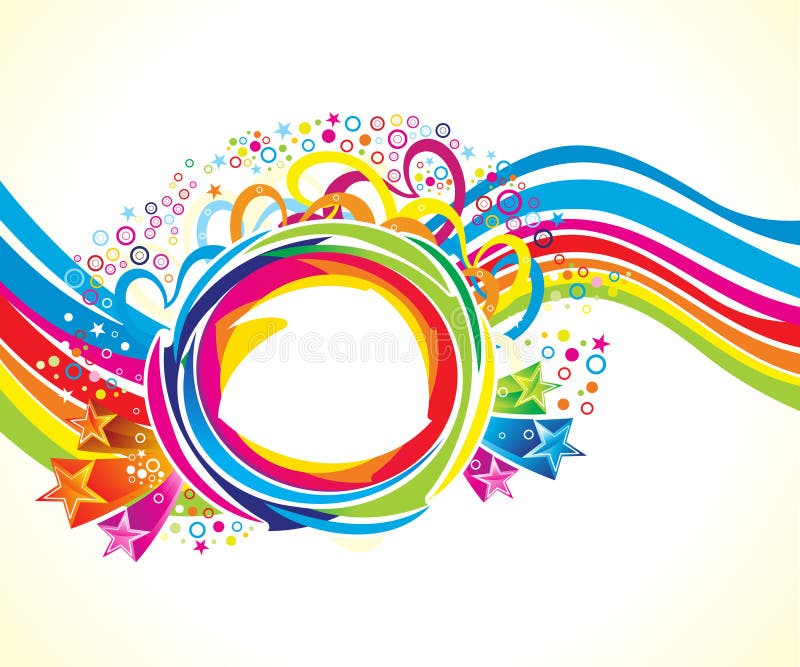 Abstract Artistic Creative Rainbow Wave Explode Stock Vector ...