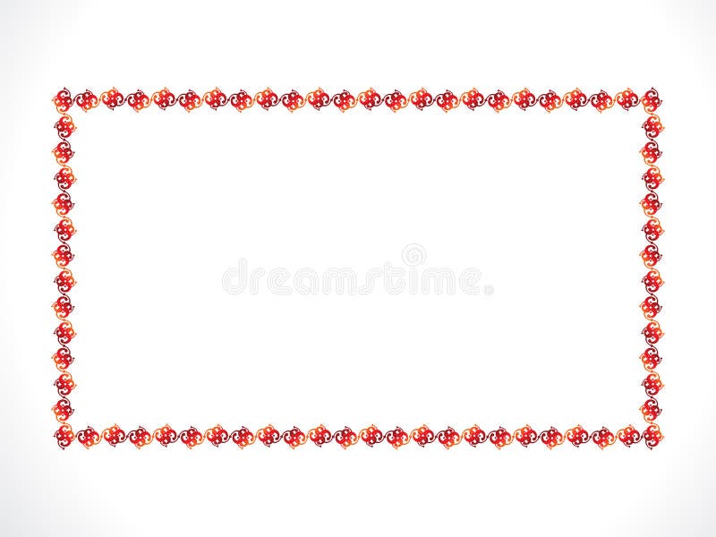 Abstract Artistic Creative Red Floral Border Stock Vector ...