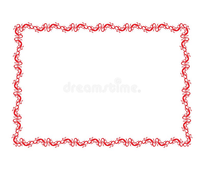 Abstract Artistic Creative Red Floral Border Stock Vector ...