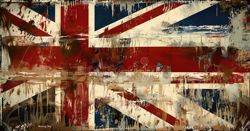Abstract Artistic Depiction Flag with Textured Layers, Worn Effects ...