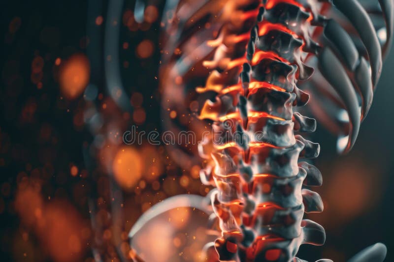 Abstract and Artistic Depiction of the Spine with Elements of Science ...