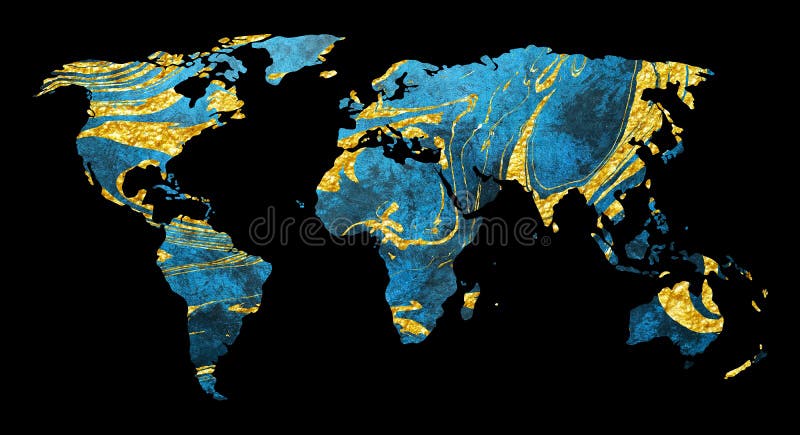 Abstract Artistic Design of World Map Stock Illustration - Illustration ...