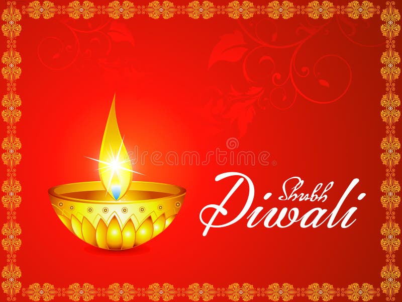 Artistic Diwali Diya with Stars Stock Vector - Illustration of diwali ...
