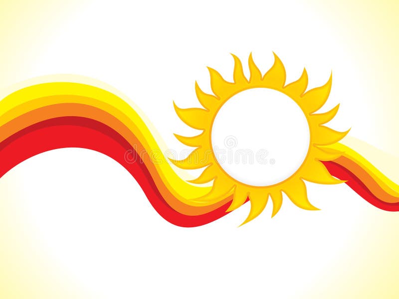 Abstract Artistic Hot Wave with Sun Stock Vector - Illustration of burn ...