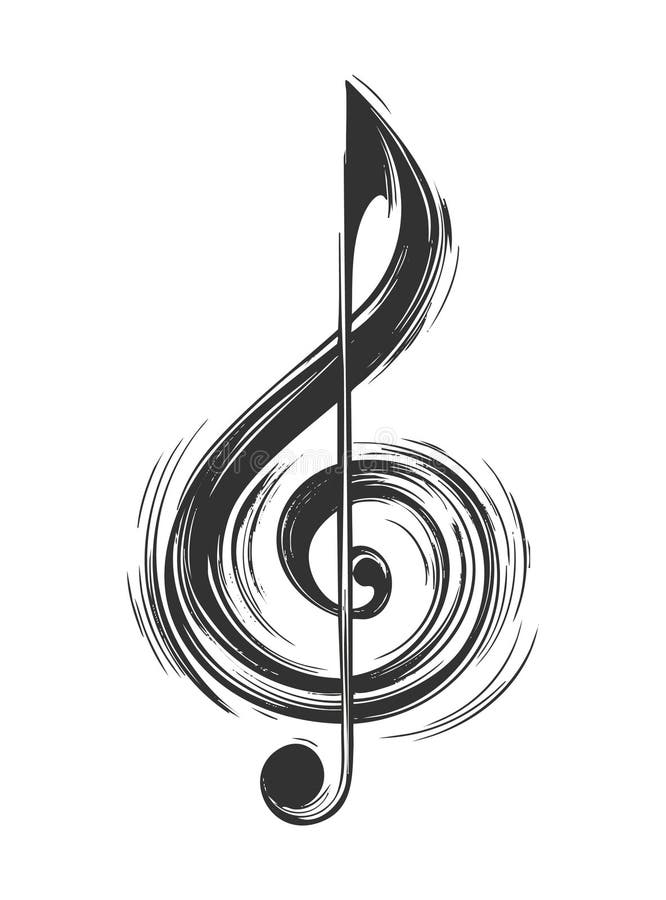 Abstract Artistic Illustration of a Swirling Treble Clef Symbol. Stock ...