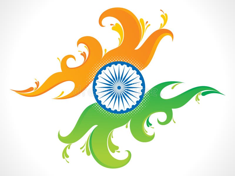 Abstract Artistic Indian Flag Wave Background Stock Vector ...