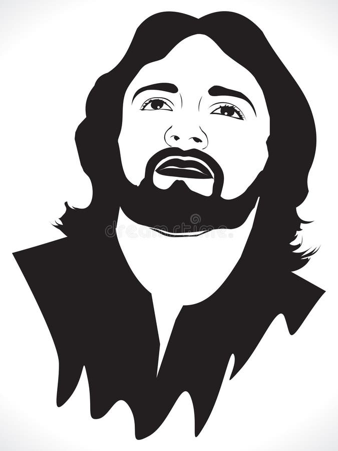 Abstract Artistic Jesus Portrait Stock Vector - Illustration of outline ...