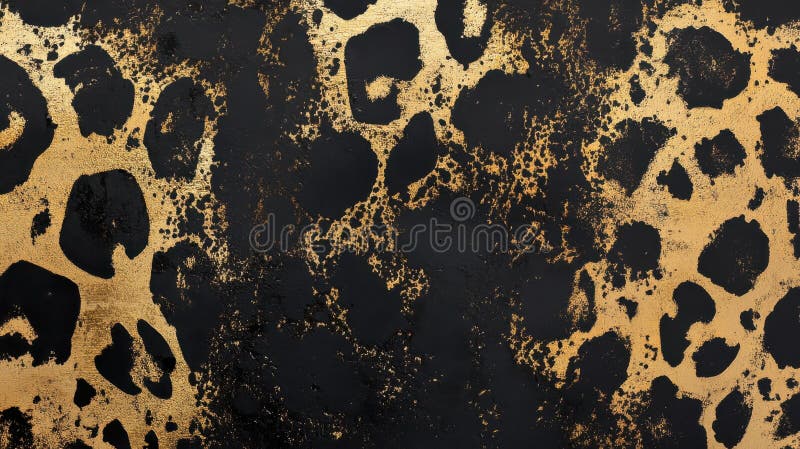 Abstract Artistic Leopard Print Texture with Black and Gold Pattern for ...