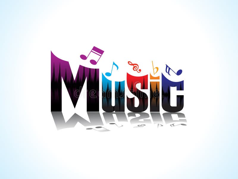 Abstract Artistic Music Text Stock Vector - Illustration of reflection ...