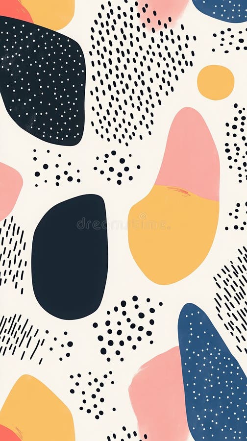 Abstract Artistic Pattern with Bold Shapes and Dots Featuring Diverse ...