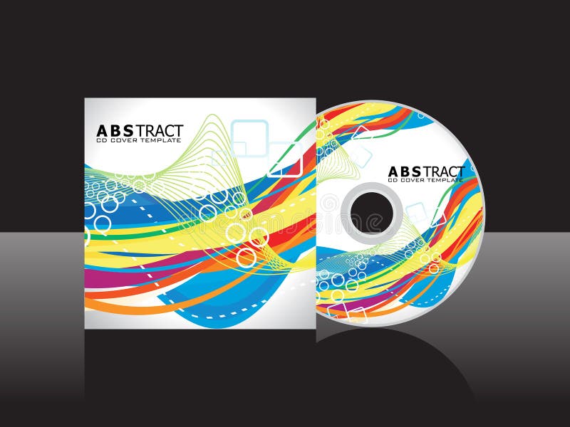 Abstract Artistic Rainbow Cd Cover Template Stock Vector - Illustration ...