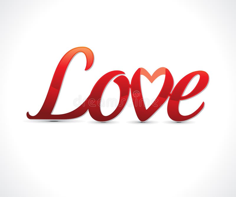 Abstract Artistic Red Love Text Stock Vector - Illustration of graphic ...