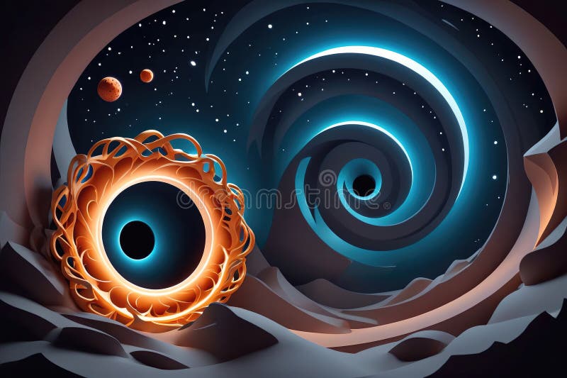 Abstract Artistic Representation of Cosmic Elements in a Surreal Space ...