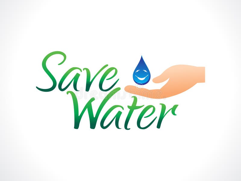 Abstract Artistic Save Water Text Stock Vector - Illustration of green ...