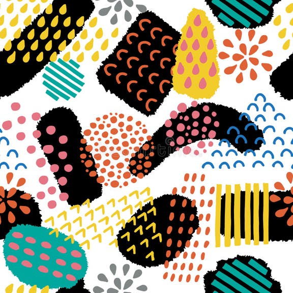 Abstract Artistic Seamless Pattern. Colored Creative Background with ...