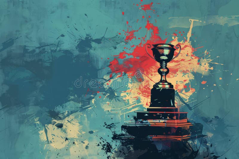 Abstract Artistic Trophy Illustration with Vibrant Colors and Dynamic ...