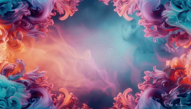 Abstract Artistic Visual Border with Detailed Patterns, Decorative ...