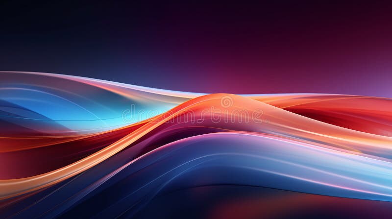 Abstract Artistic Wave Design on Black Background Stock Illustration ...