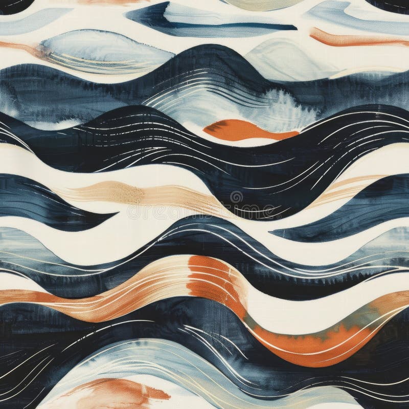 Abstract Artistic Waves Pattern in Earthy Watercolor Tones Stock Photo ...
