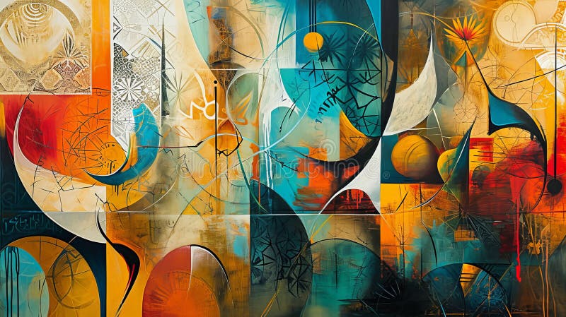 Abstract Artistry: Colors, Shapes Unite in Visual Symphony Stock ...