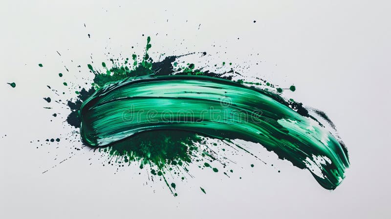 Abstract Artistry: Dynamic Green Paint Stroke. Generative Ai Stock ...