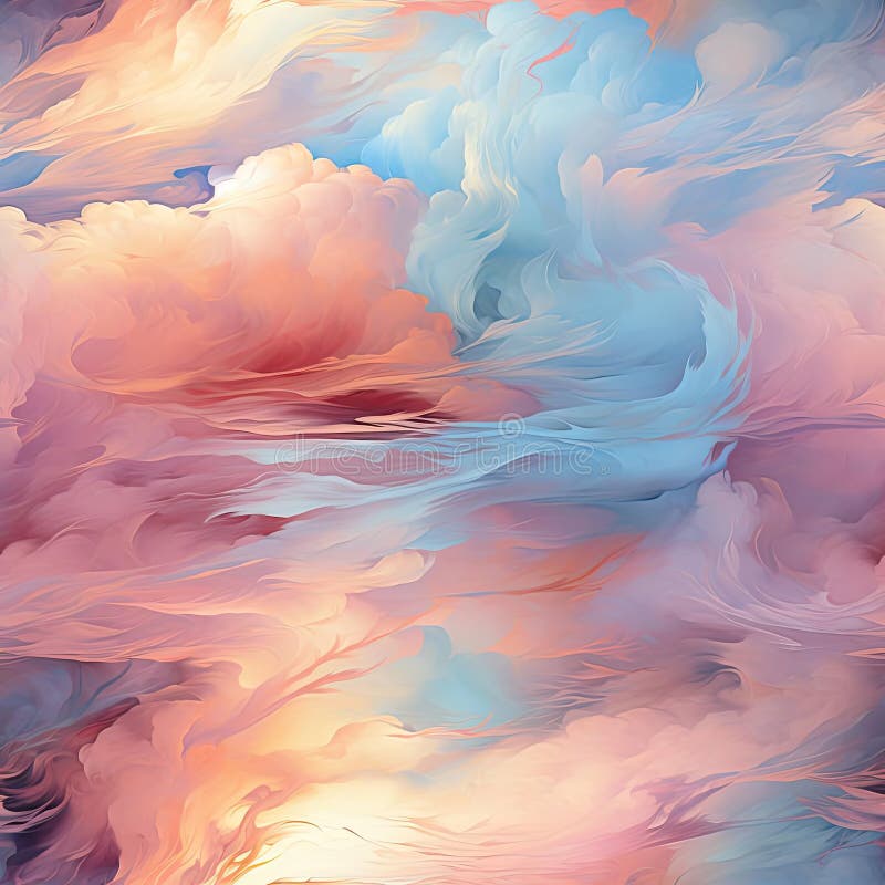 Abstract Artwork of a Colorful Cloud with Flowing Forms (tiled) Stock ...