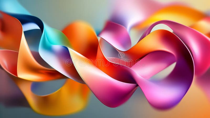 Abstract Artwork of Colorful Ribbons Intertwining To Create a Dynamic ...
