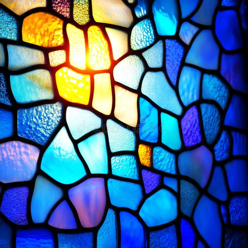 This Abstract Artwork Combines Stained Glass with a Palette of Warm and ...