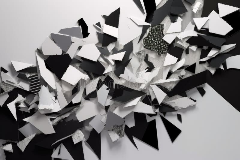 Abstract Artwork with Decostructed and Fragmented Shapes Stock ...