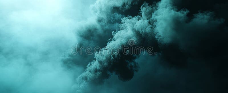 An Abstract Artwork in Deep Teal, Highlighted by an Ethereal Glow, with ...