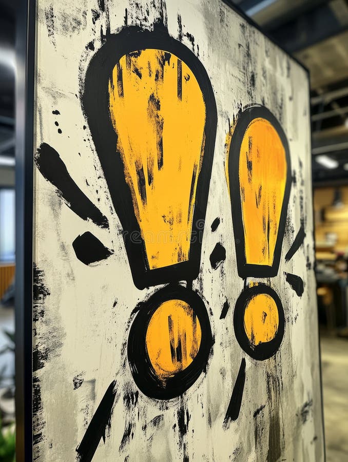 Abstract Artwork Depicting Bold Exclamation Marks. Stock Photo - Image ...