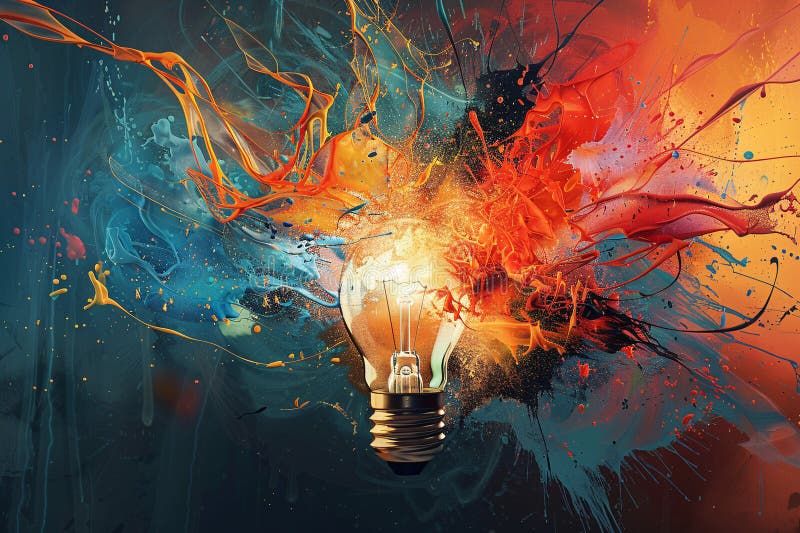 Abstract Artwork Depicting the Collision of Ideas, Showcasing Creative ...