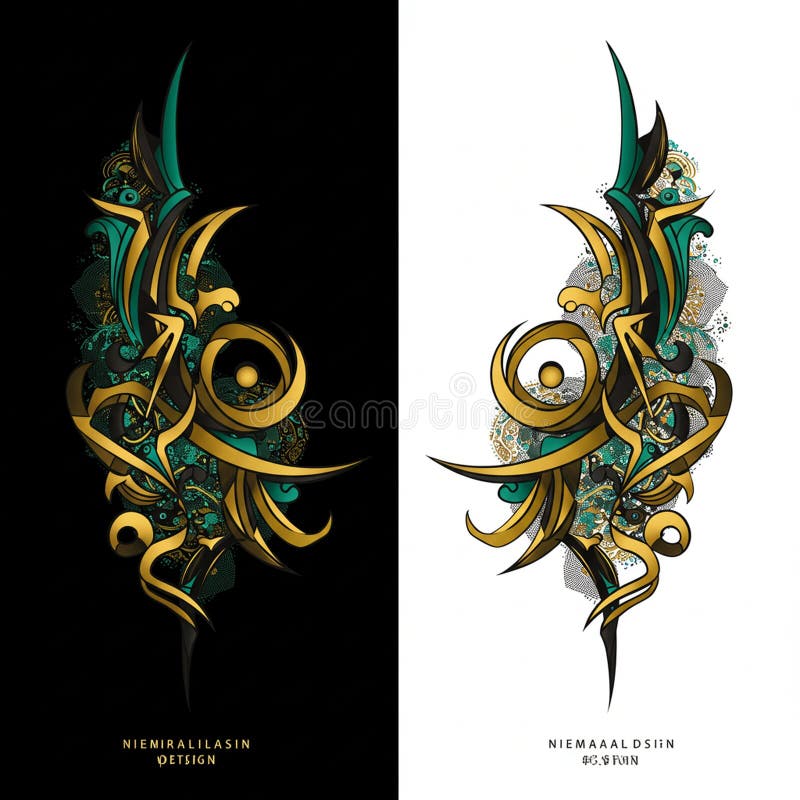 Abstract Artwork Divided into Two Halves. the Left Side Has a Black ...