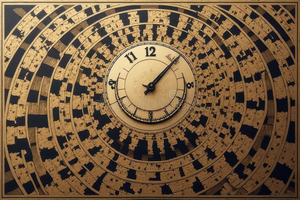 Abstract Artwork - Escher Illusionistic Clock Stock Illustration ...