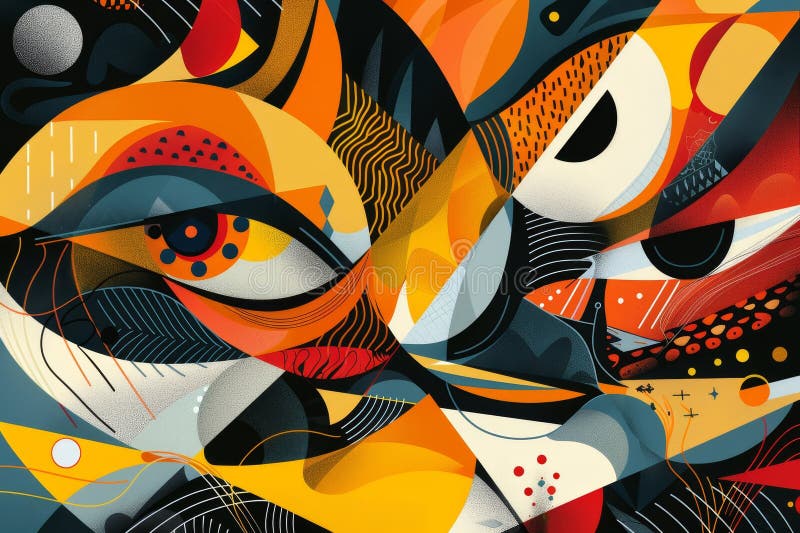Abstract Artwork Exploring Freedom through Geometric Shapes and Bold ...