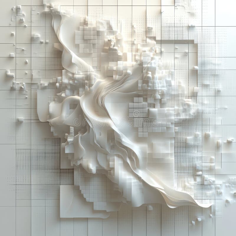 Blocky Abstract Art of Energy and Vibrations Stock Illustration ...