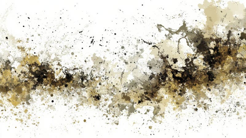 Abstract Artistic Splash of Brown and Cream Paint on White Background ...