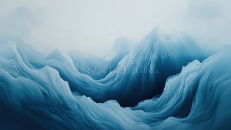 Abstract Waves of Blue Create a Serene and Flowing Landscape, AI Stock ...