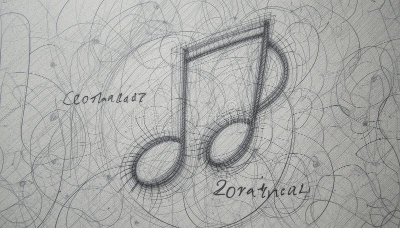 AI-Generated Musical Note Sketch Stock Illustration - Illustration of ...
