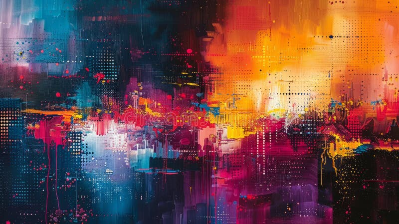 Abstract Art with Dynamic Hues and Disorienting Patterns Stock Image ...