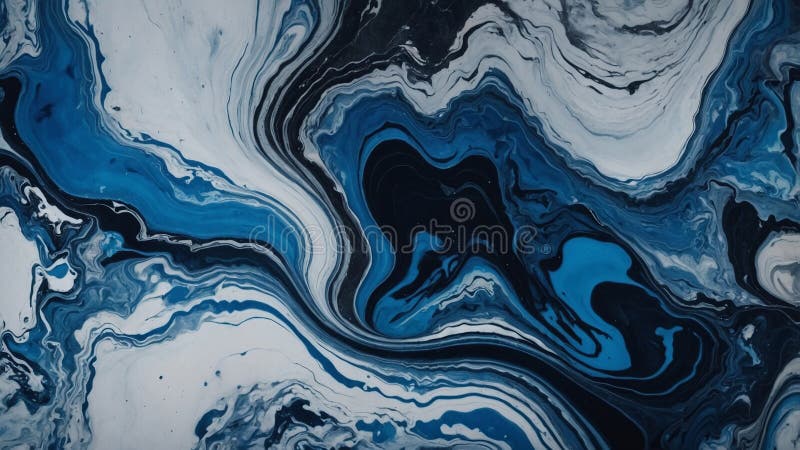 Abstract Artwork Featuring a Blend of Blue and Gold Fluid Patterns ...