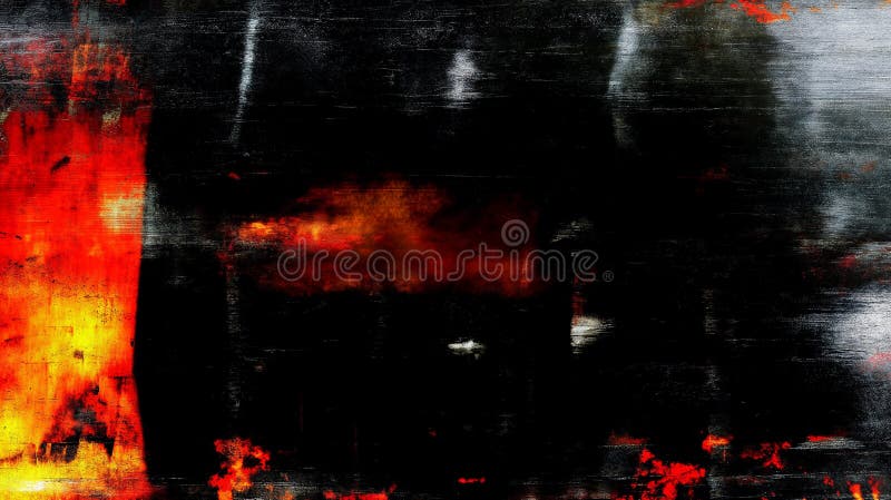 Abstract Artwork Featuring Bold Red and Orange Strokes Against a Dark ...