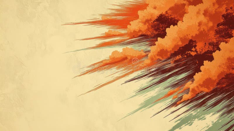 Abstract Artwork Featuring Dynamic Orange and Red Brush Strokes Against ...