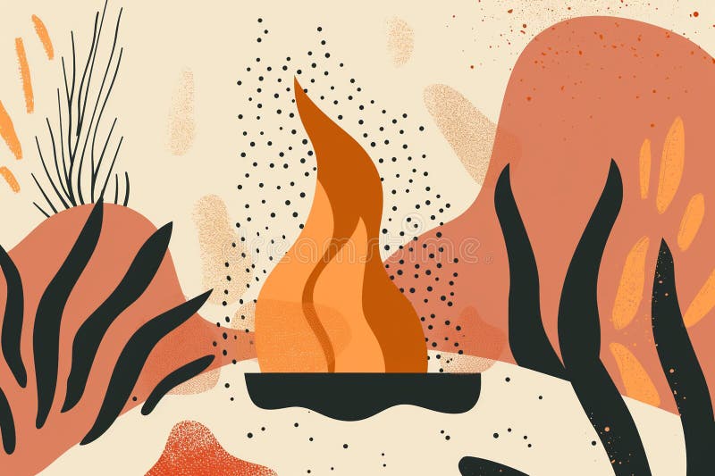 Abstract Flame Artwork stock illustration. Illustration of style ...