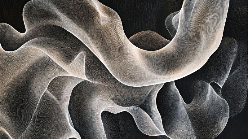 Abstract Artwork Featuring Flowing, Translucent Forms on a Dark ...
