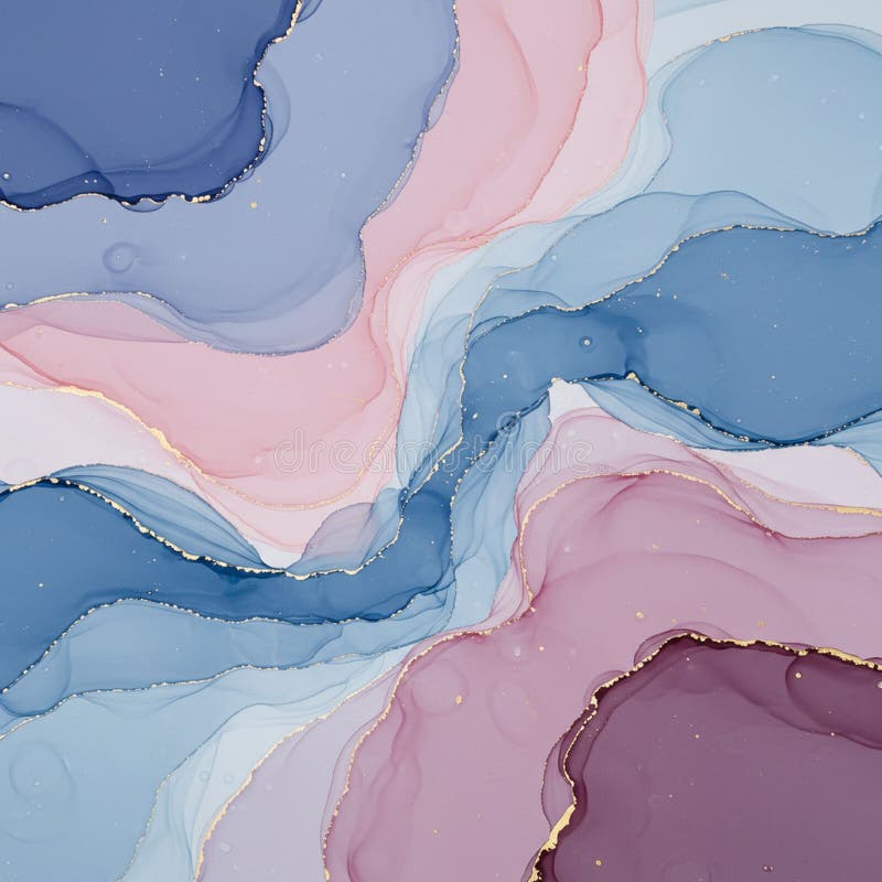 Abstract Artwork Featuring Fluid, Overlapping Shapes in Soft Shades of ...