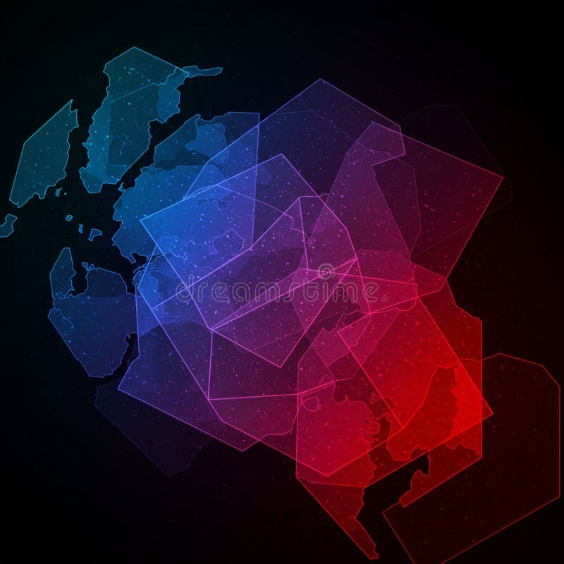 Abstract Artwork Featuring a Geometric Overlay of Translucent Polygons ...