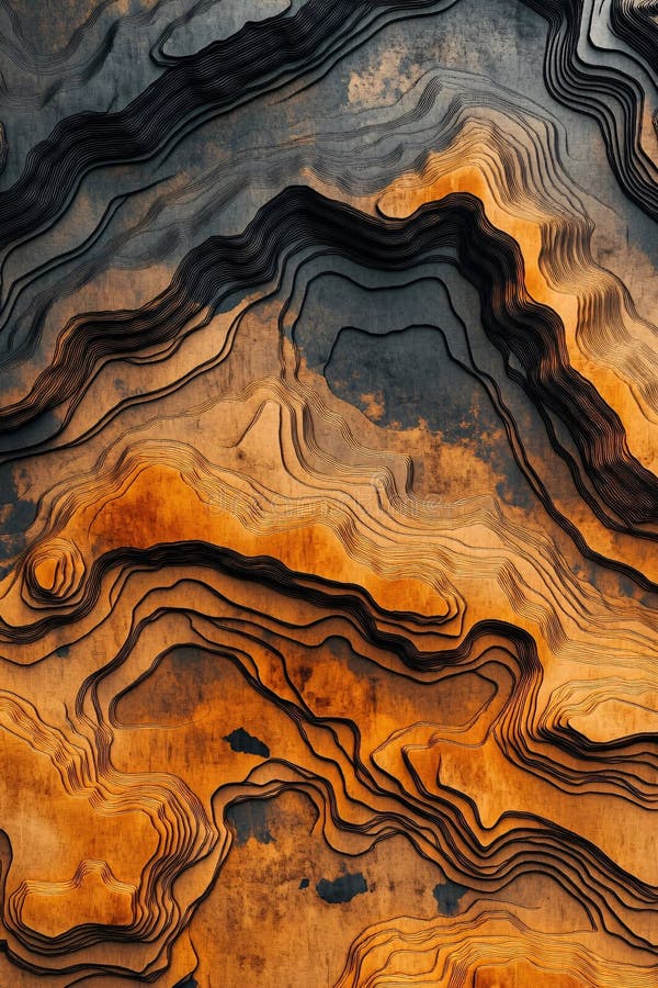 An Abstract Artwork Featuring Layered Contours Creating a Sense of ...