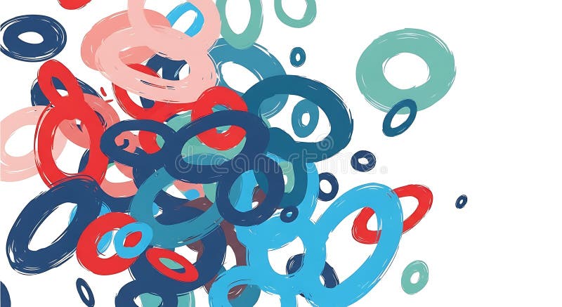 Abstract Artwork Featuring Overlapping and Interlocking Rings in ...